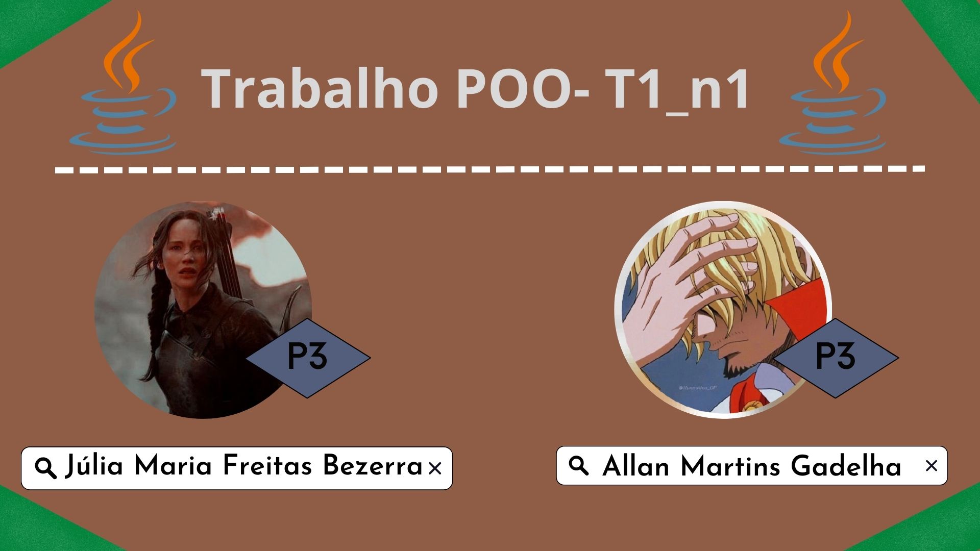 GitHub - Allan-Drip/POO-T1: Repositório destinado a 1° lista de questões sobre Java passado pelo ...