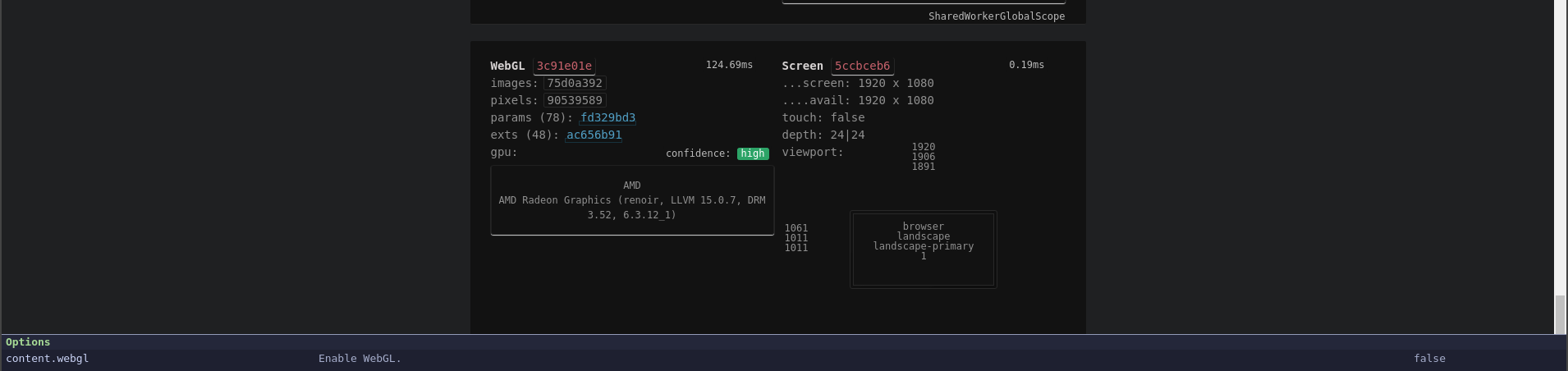 WebGL not disabled, even when "content.webgl.enabled" is "false" (according to CreepJS) · Issue ...