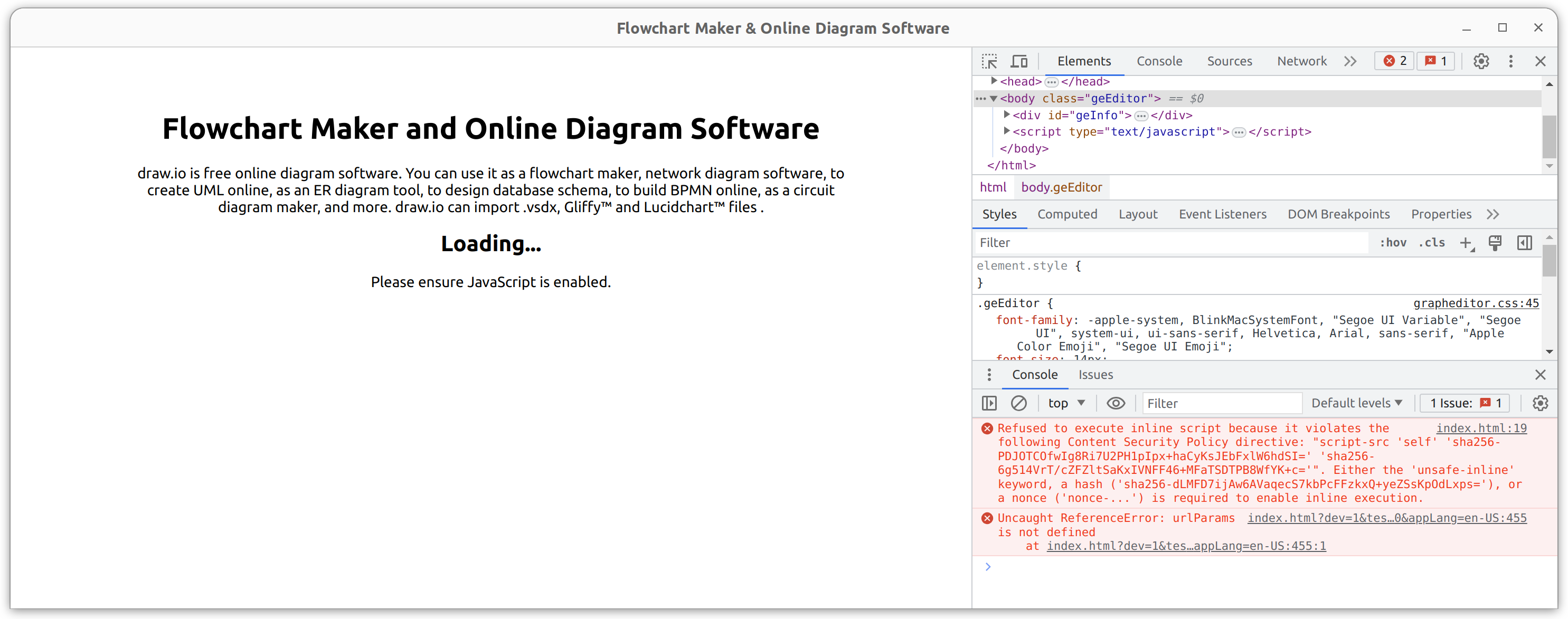Ubuntu 22.04 - snap - v21.7.5 - Launch stuck at "Loading". · Issue #1461 · jgraph/drawio-desktop ...