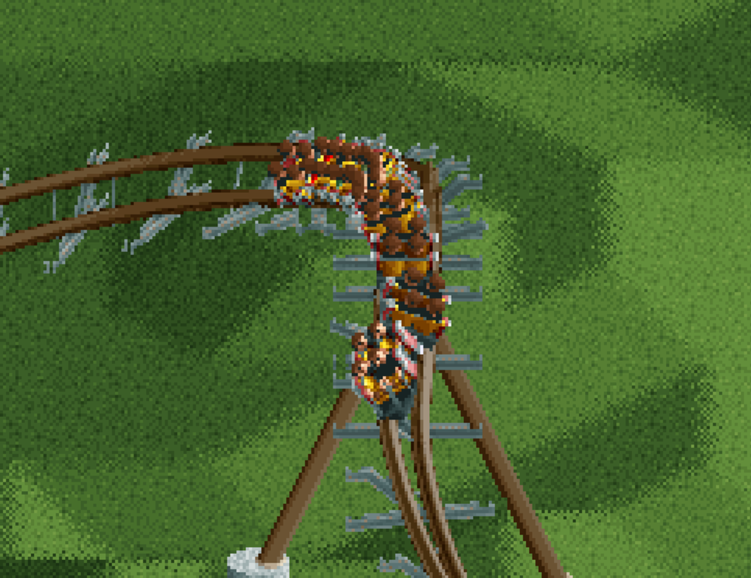 Reversed train vehicle banking incorrectly during banked diagonal ...