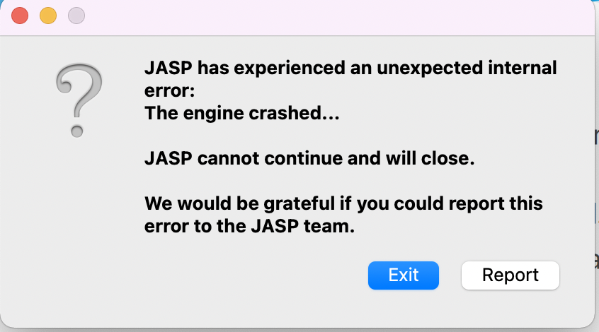 [Bug]: Unexpected internal error · Issue #2013 · jasp-stats/jasp-issues · GitHub