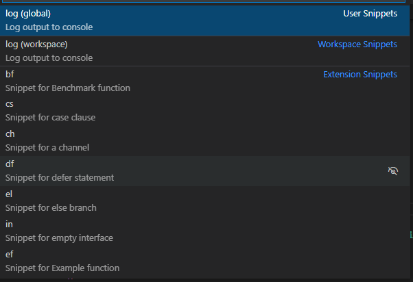 insert snippet picker list show where the snippet from · Issue #138105 · microsoft/vscode · GitHub