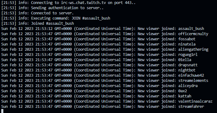 GitHub - assaultbush/twitch-new-viewer: Scans people who joins your twitch chat