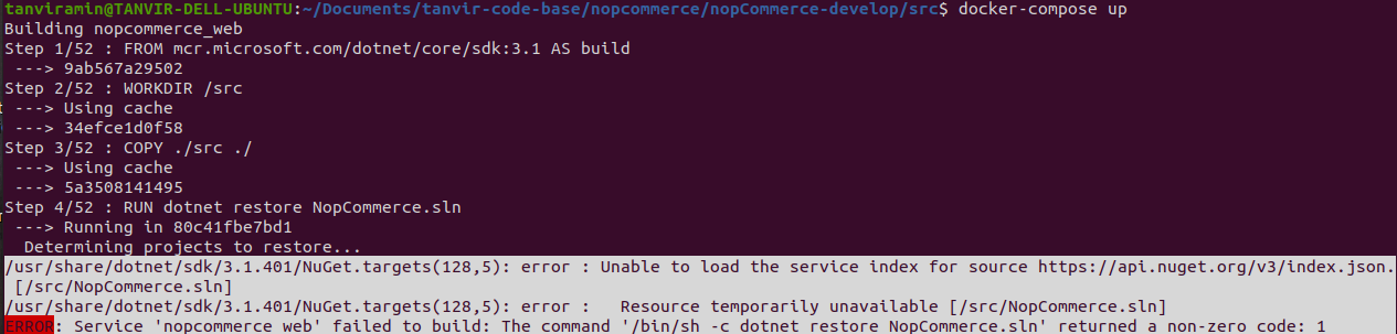 Docker Compose File Error On Ubuntu Machine · Issue #5005 · nopSolutions/nopCommerce · GitHub