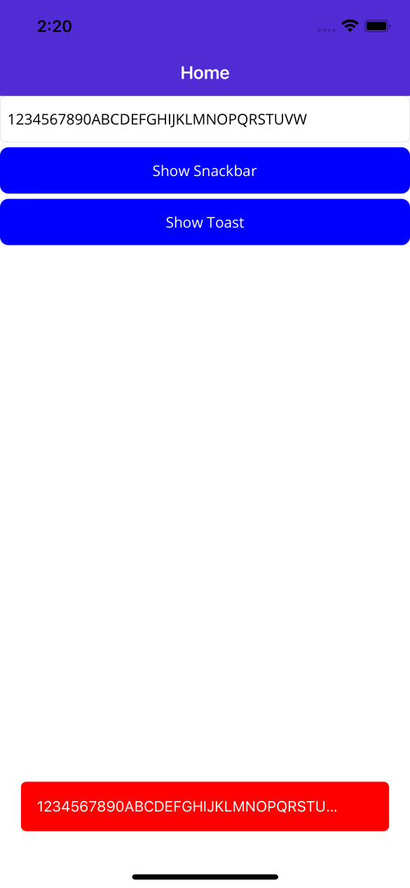 Bug Snackbar And Toast Messages Are Omitted When Length Is Equal To Display Width On Ios