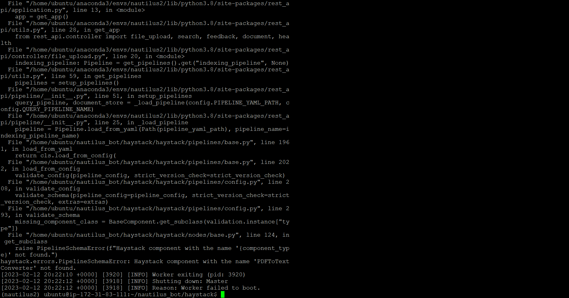 Haystack component with the name 'PDFToTextConverter' not found. · Issue #4141 · deepset-ai ...