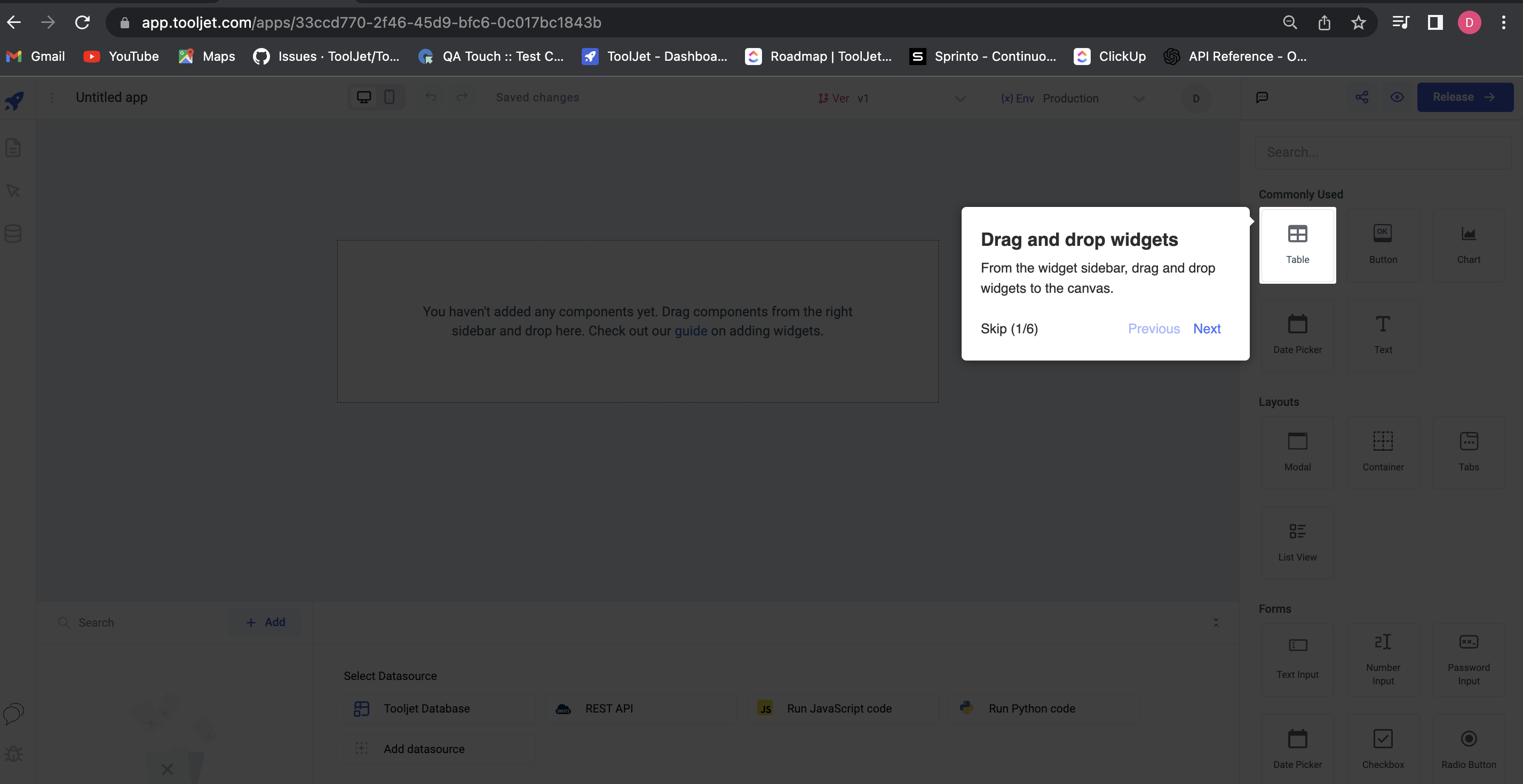 Fix typo in app builder empty canvas text · Issue #5995 · ToolJet/ToolJet · GitHub