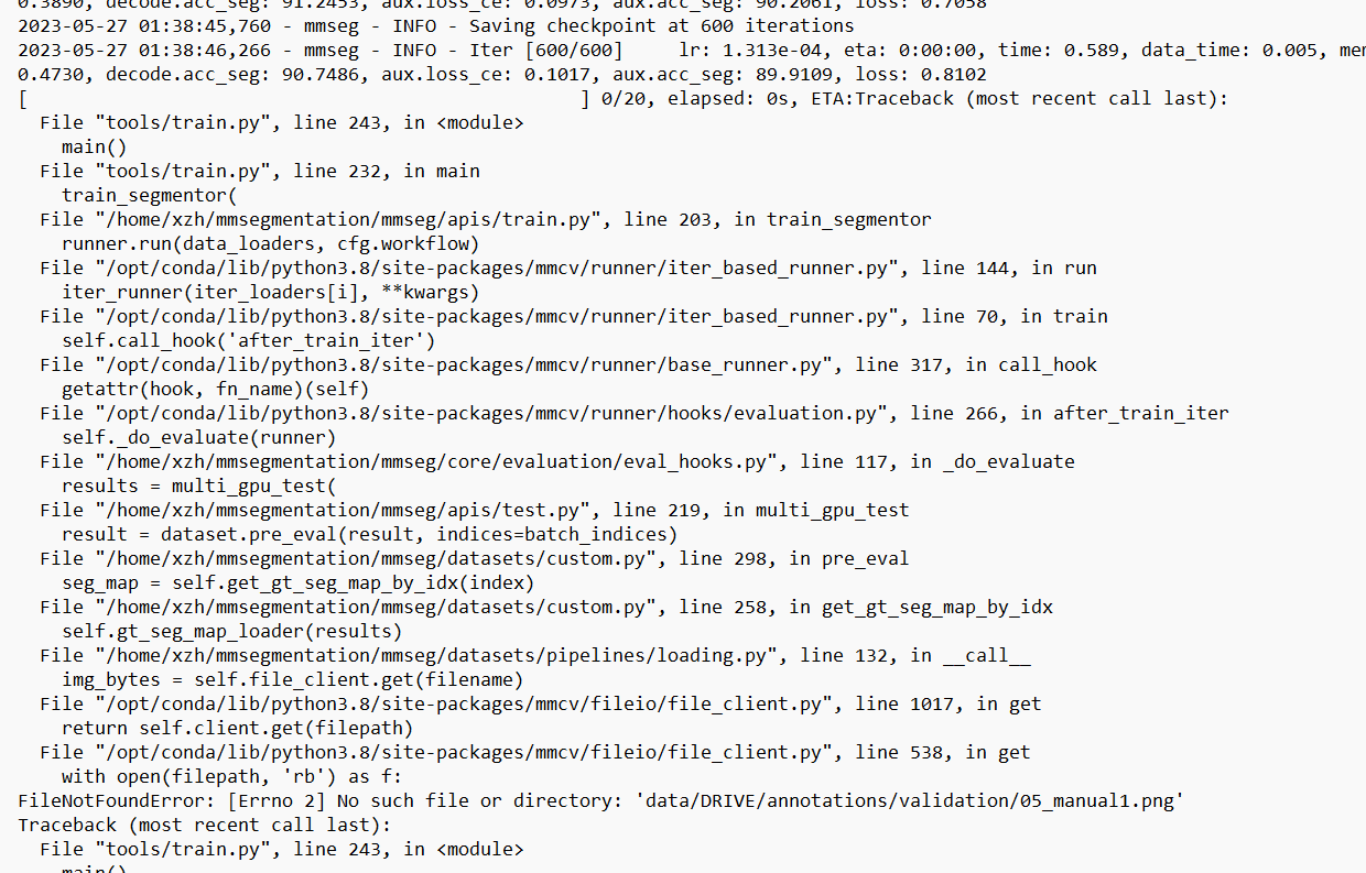 ERROR: No such file or directory: data/DRIVE/annotation/validation ...