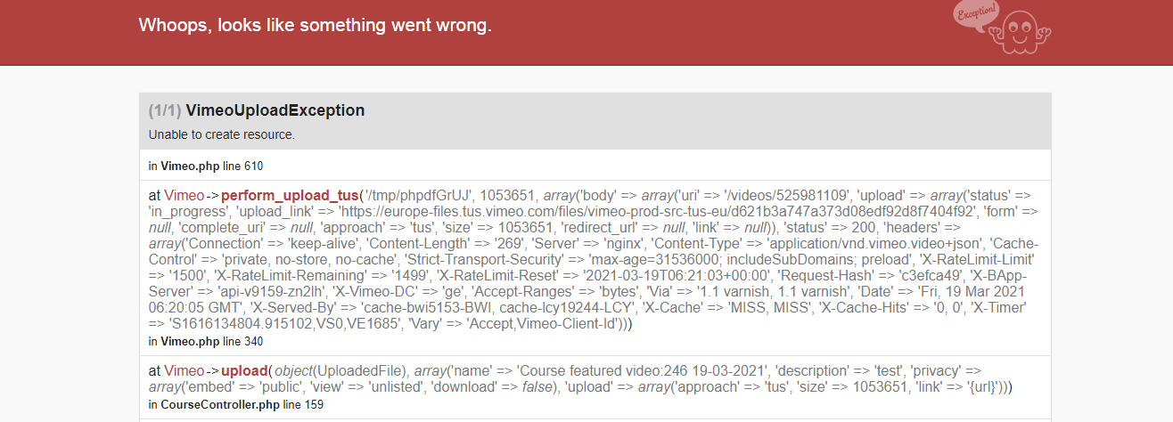 Unable to create resource · Issue #338 · ankitpokhrel/tus-php · GitHub