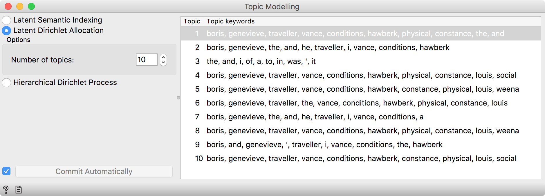 Topic Modeling: LDA in Orange different than the one from gensim · Issue #484 · biolab/orange3 ...