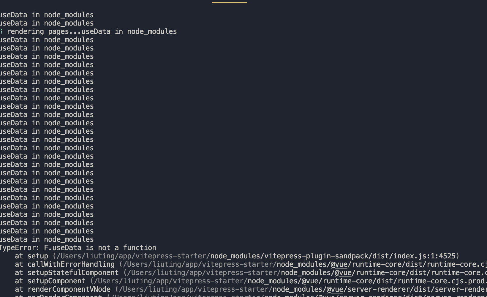 docs build get 'F.useData is not a function' · Issue #1900 · vuejs/vitepress · GitHub