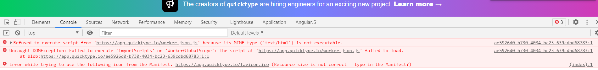 Javascript Errors · Issue 1662 · Glideappsquicktype · Github 2343