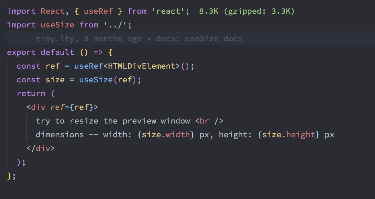 useSize 参数中的 ref 与 React 类型不符合 · Issue #451 · alibaba/hooks · GitHub