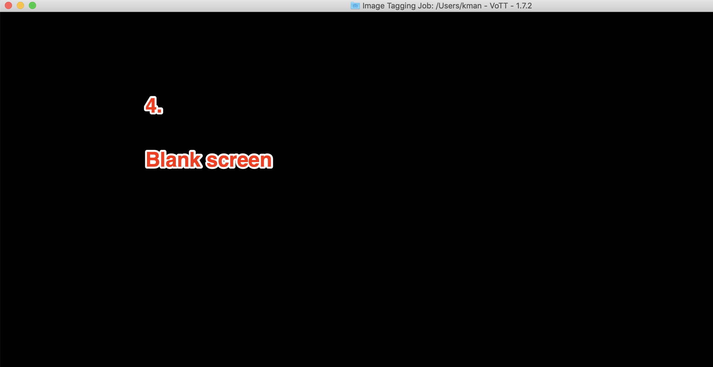 Open folder for images...error in console, blank page after setting up tagging configuration ...
