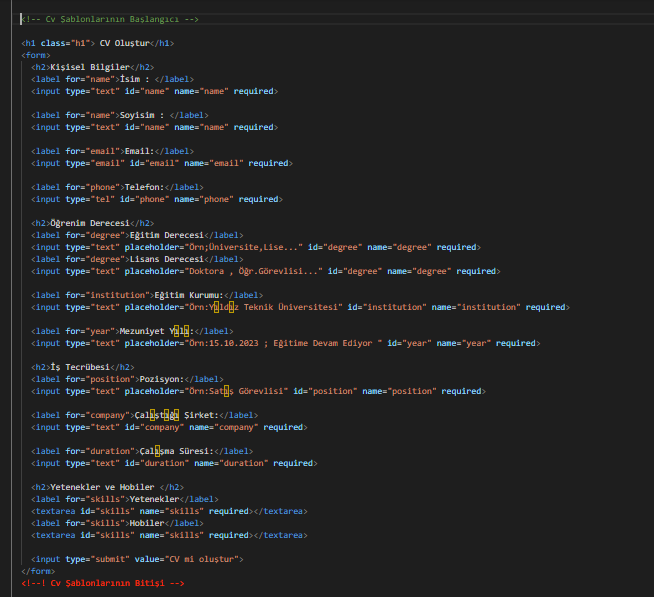 GitHub - Bahadir-blt/CvSitesiOrnegi: Html ve Css kodları basit bir ...
