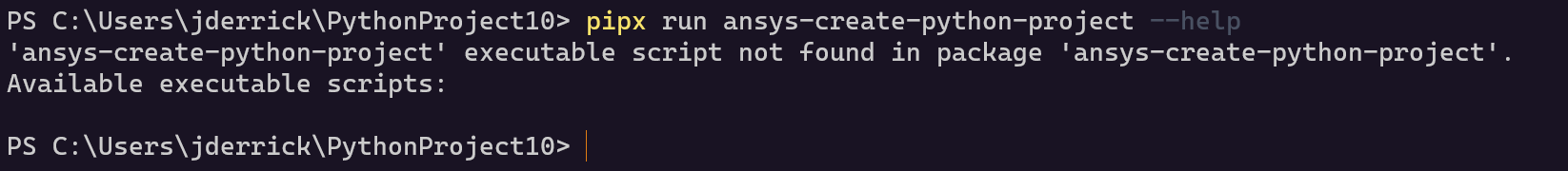 pipx run is not working · Issue #56 · ansys/create-python-project · GitHub