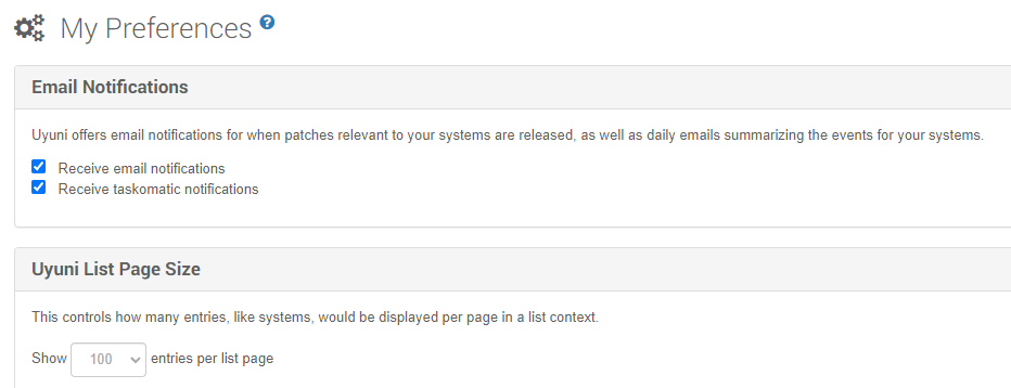 Uyuni List Page Size Default to 15 Items · Issue #7675 · uyuni-project/uyuni · GitHub