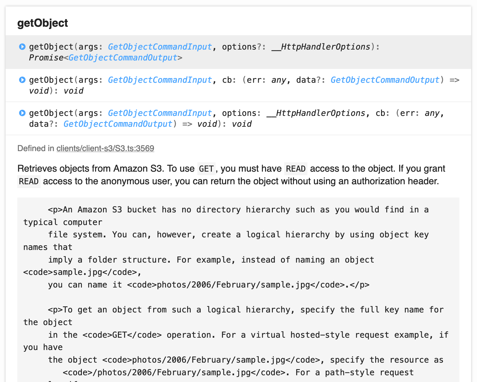 Documentation has lots of raw HTML code · Issue #1972 · aws/aws-sdk-js-v3 · GitHub