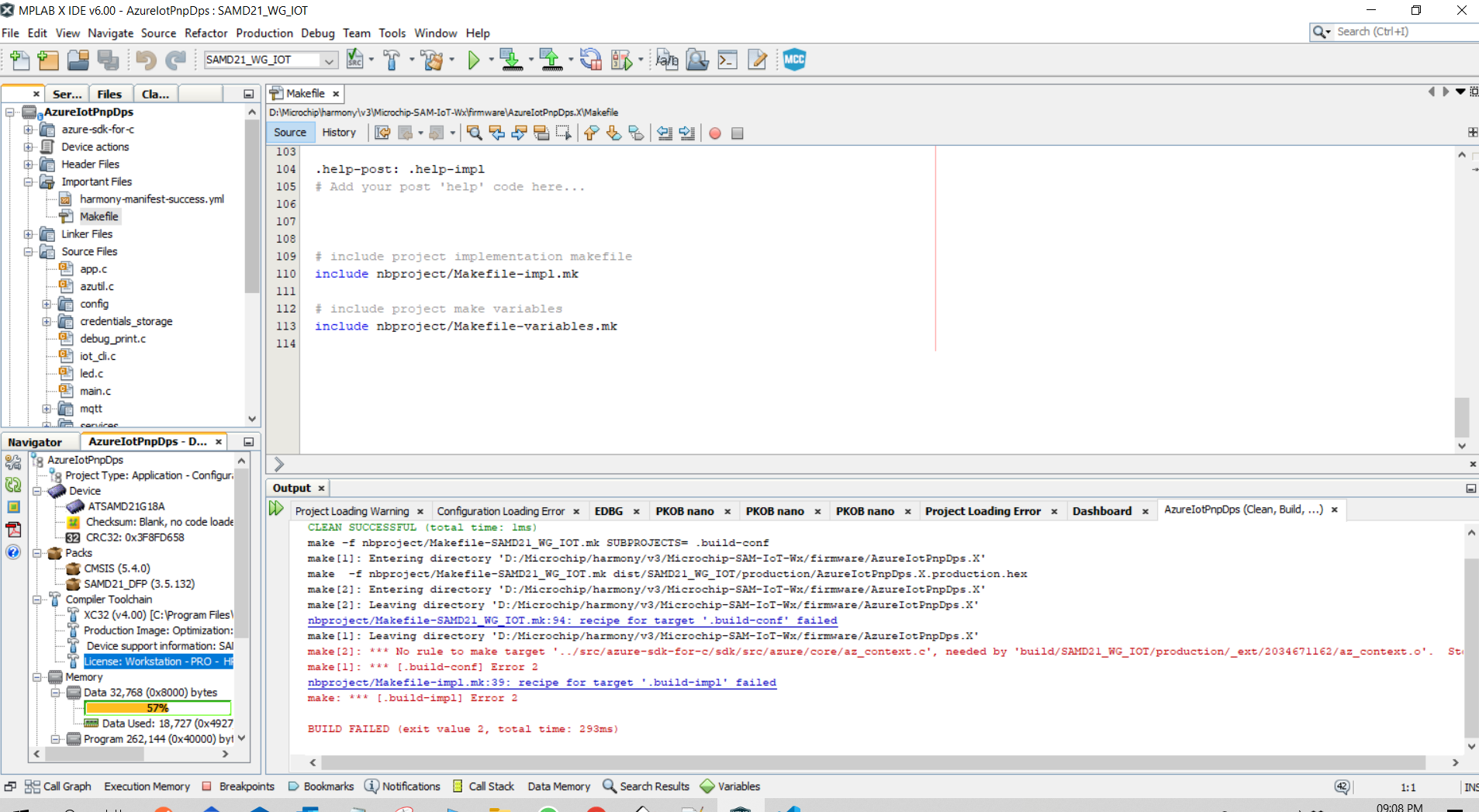 Make error · Issue #29 · Azure-Samples/Microchip-SAM-IoT-Wx · GitHub