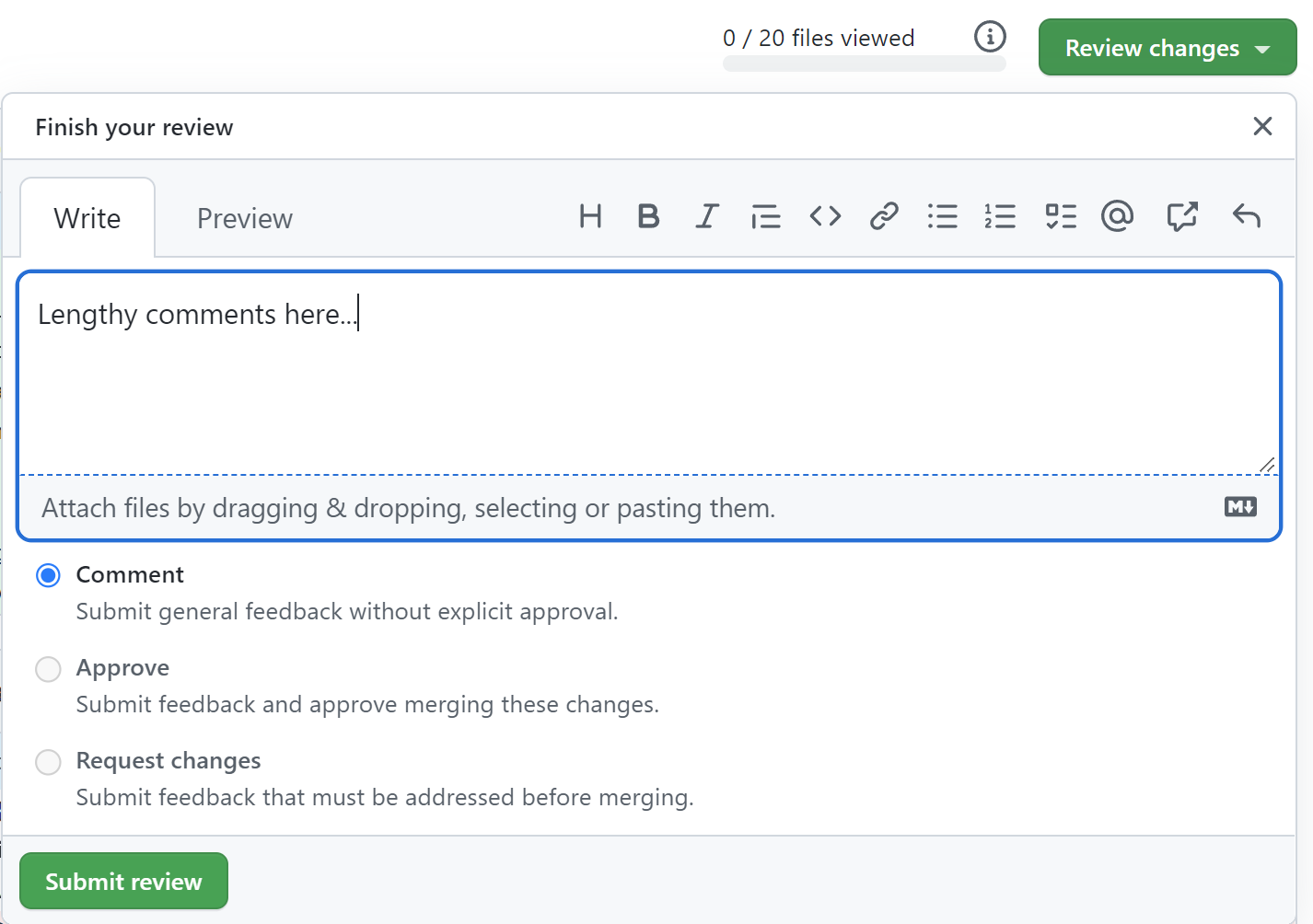Enhancement request: support threaded responses to "Review Changes" and top-level comments ...