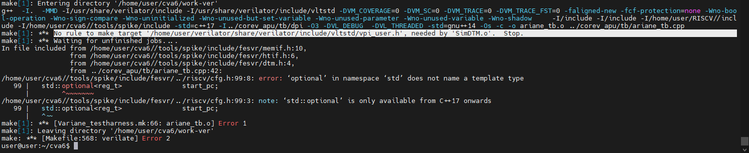 make verilate failed · Issue #1489 · openhwgroup/cva6 · GitHub