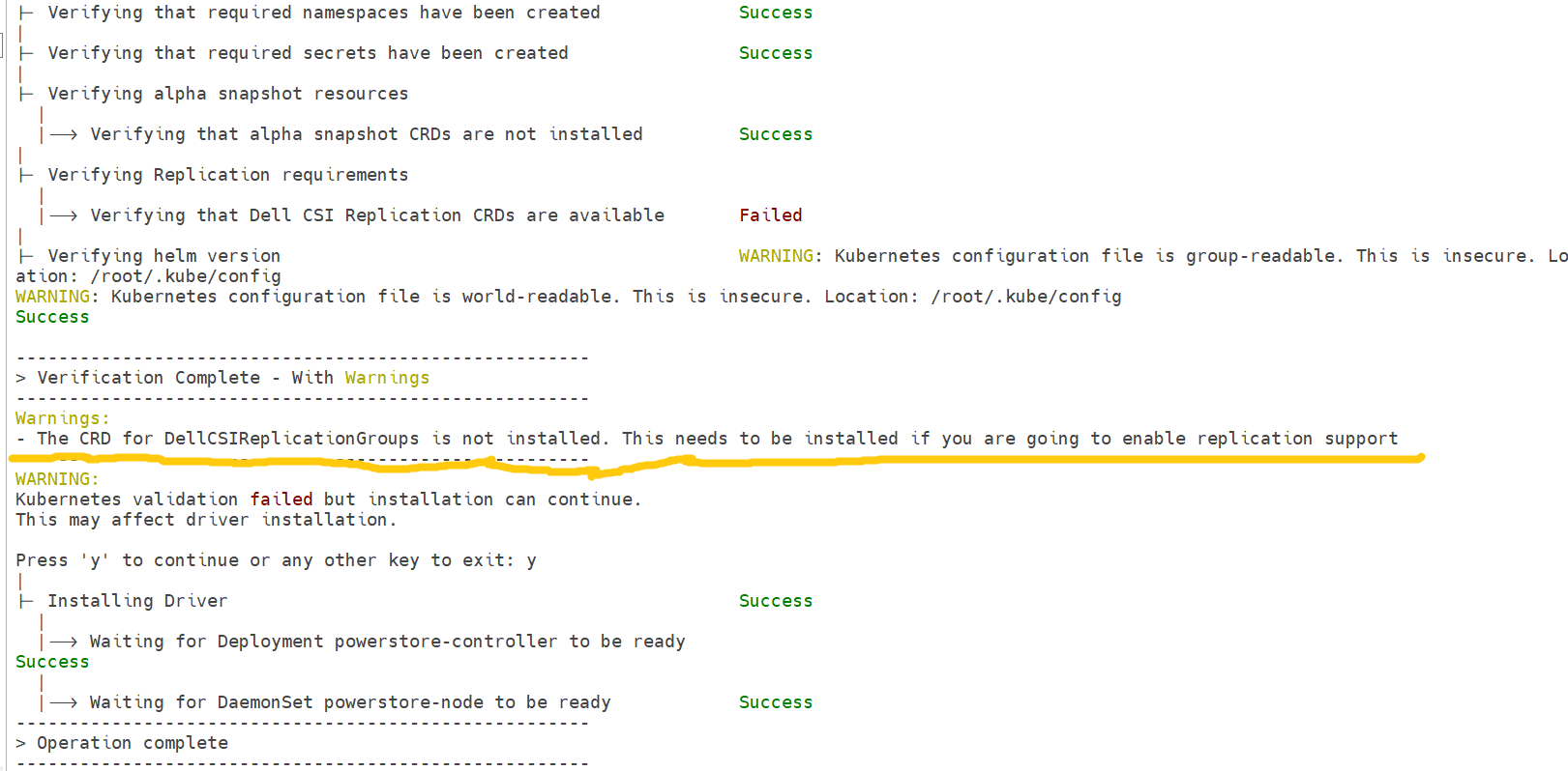 [bug] Csi Install Sh Script For Csi Powerstore Fails With Replication Crd Even Though