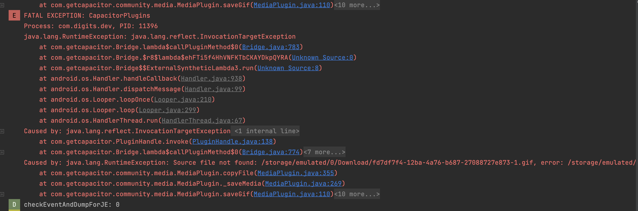 App is crashed on Android due to EACCES (Permission denied) · Issue #71 · capacitor-community ...