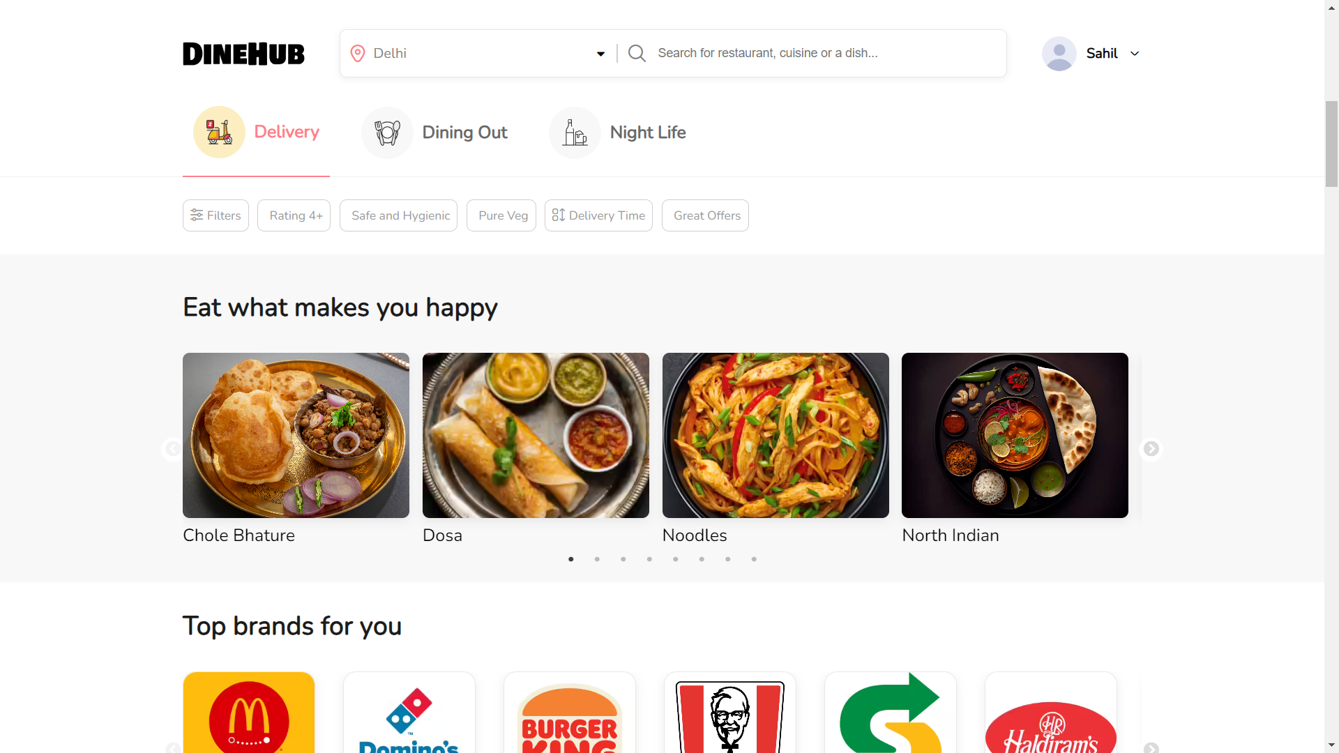 GitHub - SahilLamba0008/Dine-Hub: A zomato UI clone created using React Components and CSS