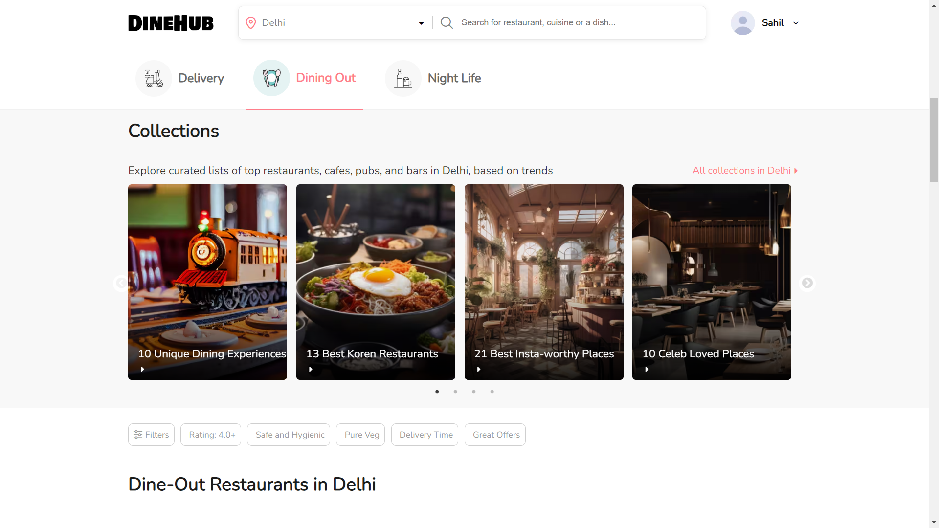 GitHub - SahilLamba0008/Dine-Hub: A zomato UI clone created using React Components and CSS