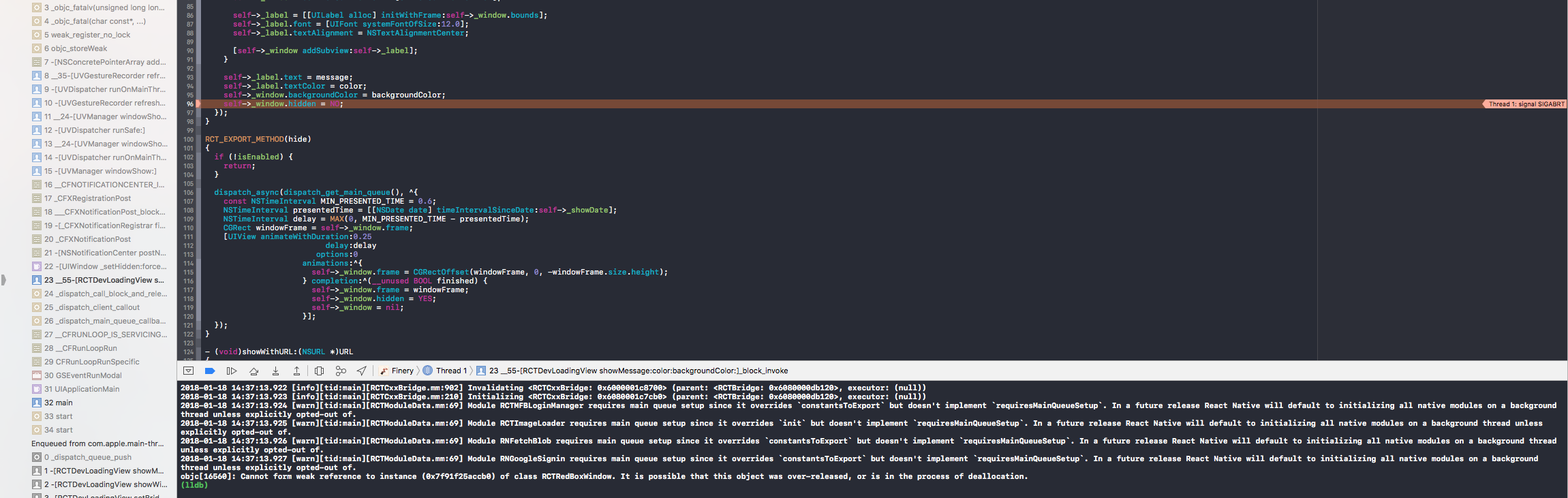 Crash in version 0.52.0 · Issue #17657 · facebook/react-native · GitHub