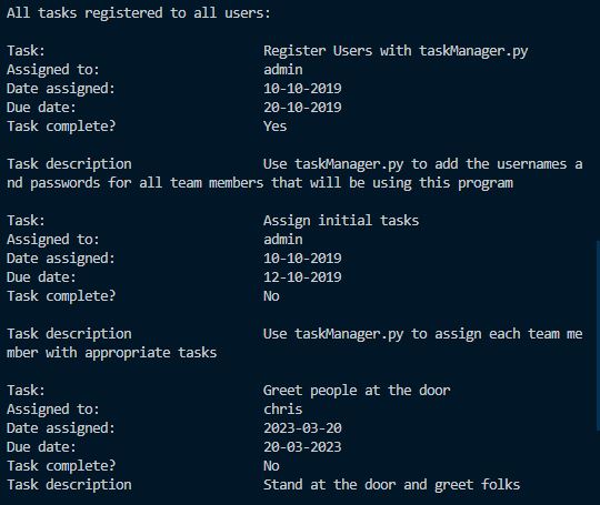 GitHub - ChrisTheFish96/Task-manager: A program with a login portion to ...