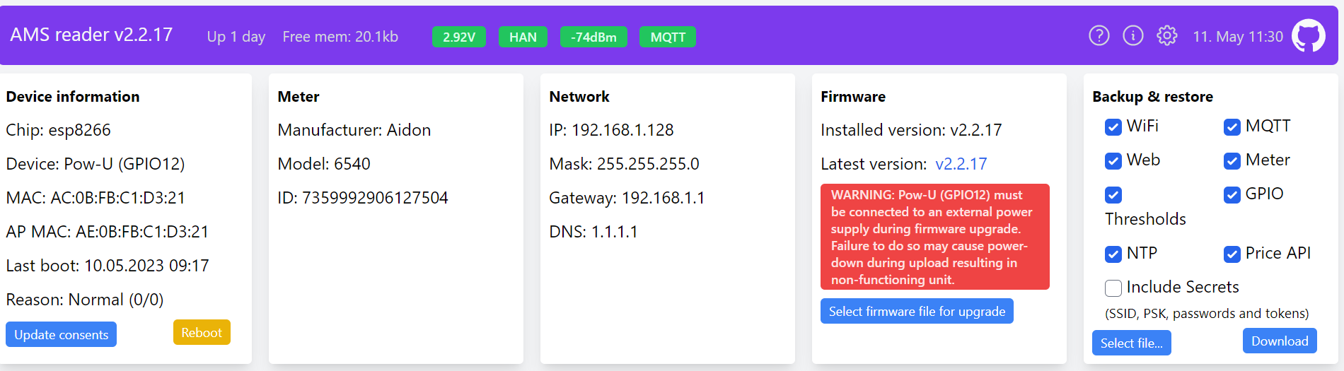 Follow up of issue #528 · Issue #565 · UtilitechAS/amsreader-firmware · GitHub