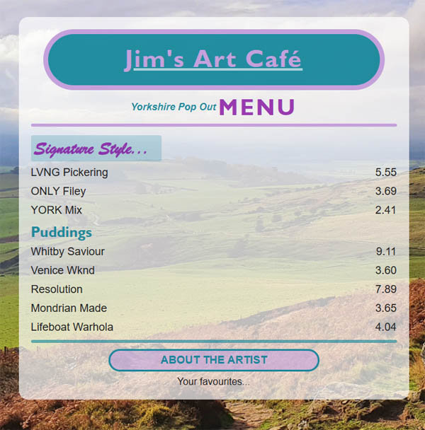 GitHub - JamesACook/Jims-Art-Cafe: A portfolio site for some of my recent digital art. Highly ...