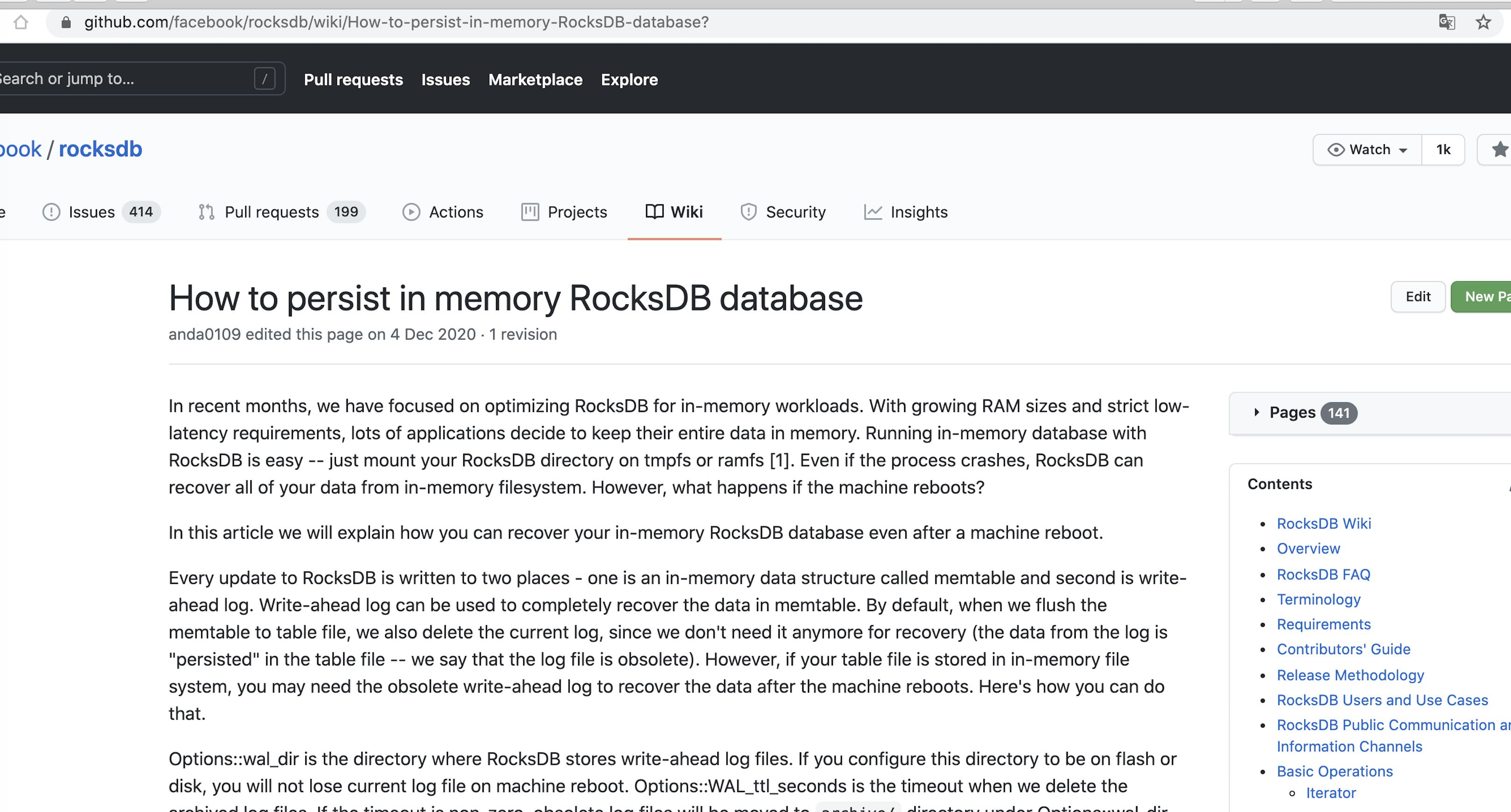 The repo‘s Wiki all page can be edited · Issue #7922 · facebook/rocksdb · GitHub
