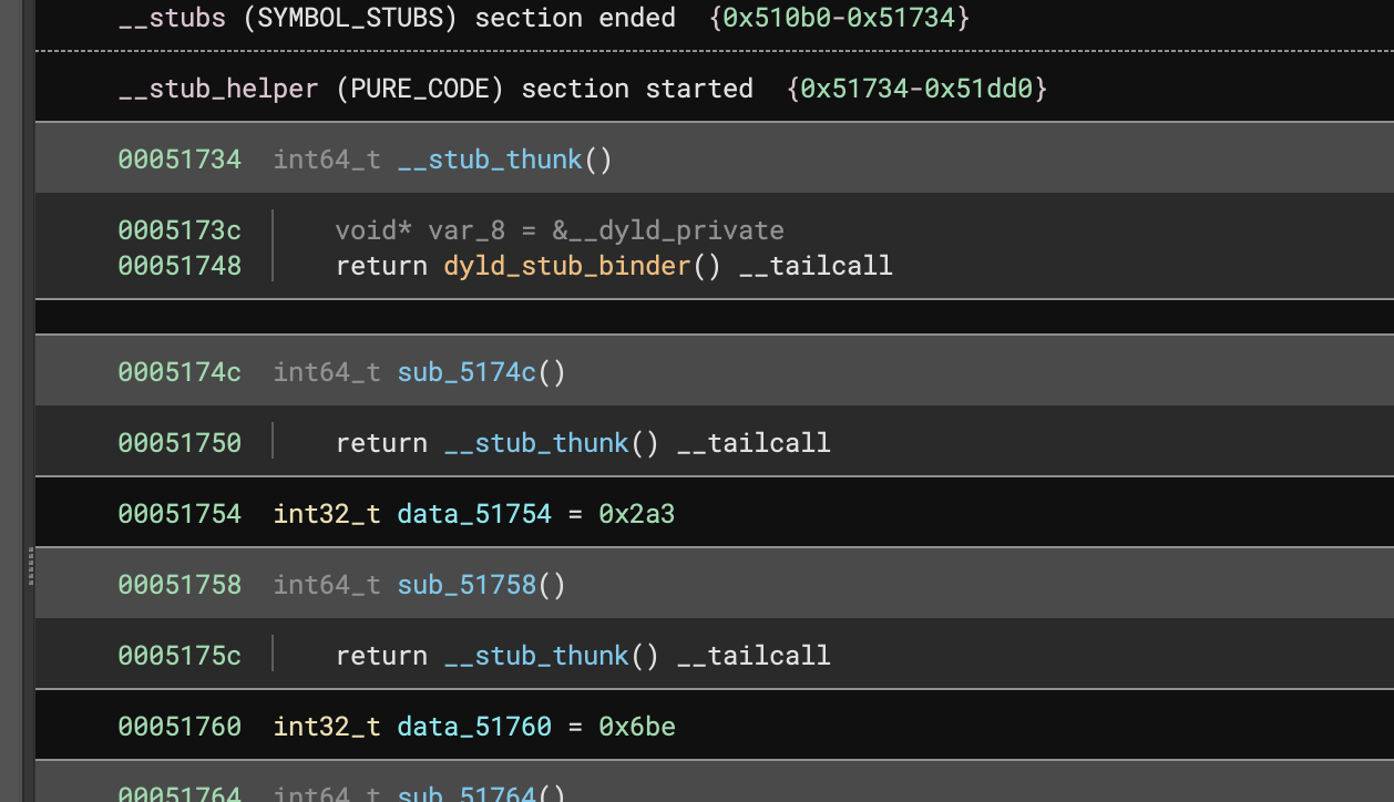 Function recognizer for `dyld_stub_binder` · Issue #4045 · Vector35/binaryninja-api · GitHub