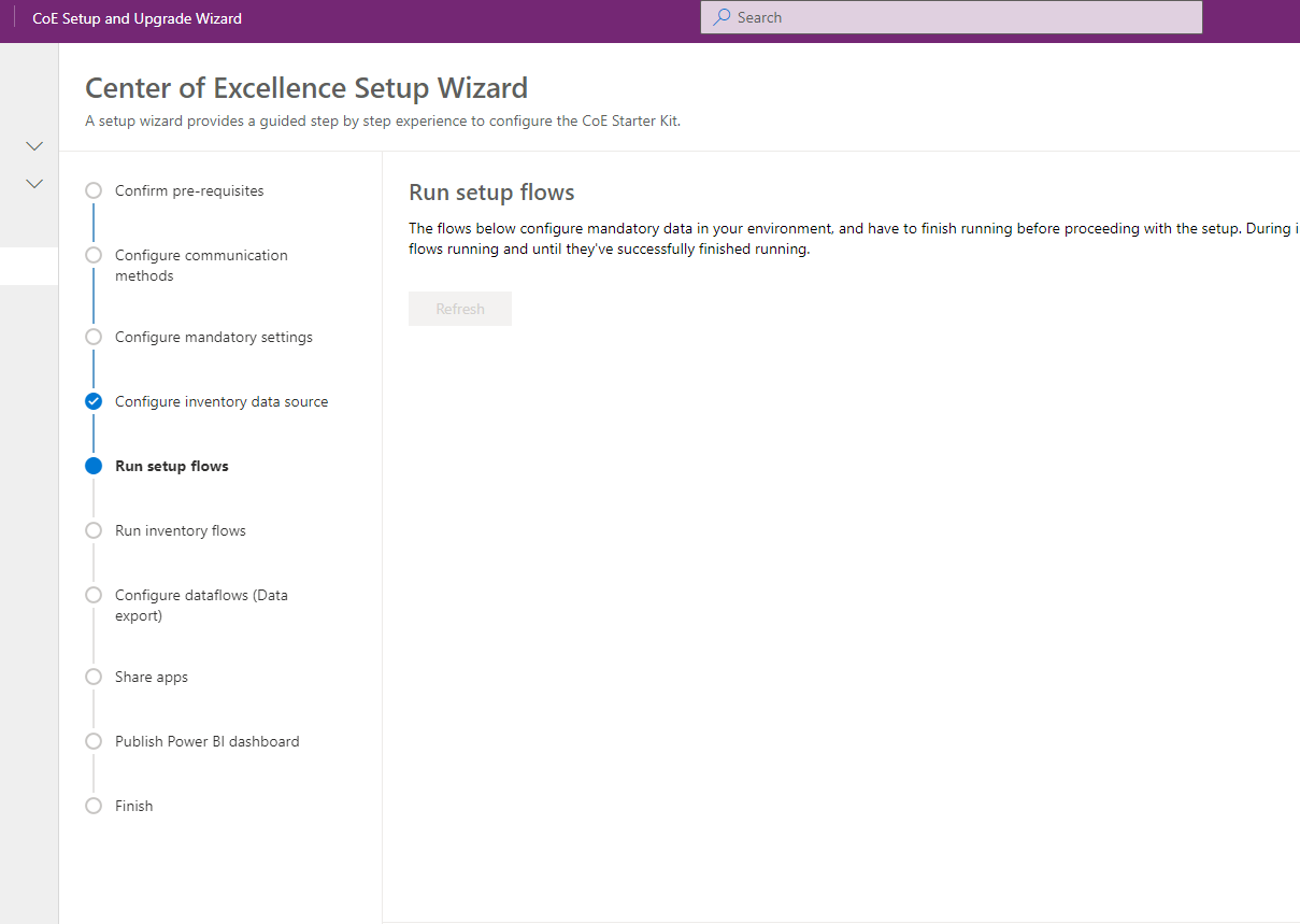 [CoE Starter Kit - QUESTION] Set up wizard, no flow progress · Issue #5940 · microsoft/coe ...