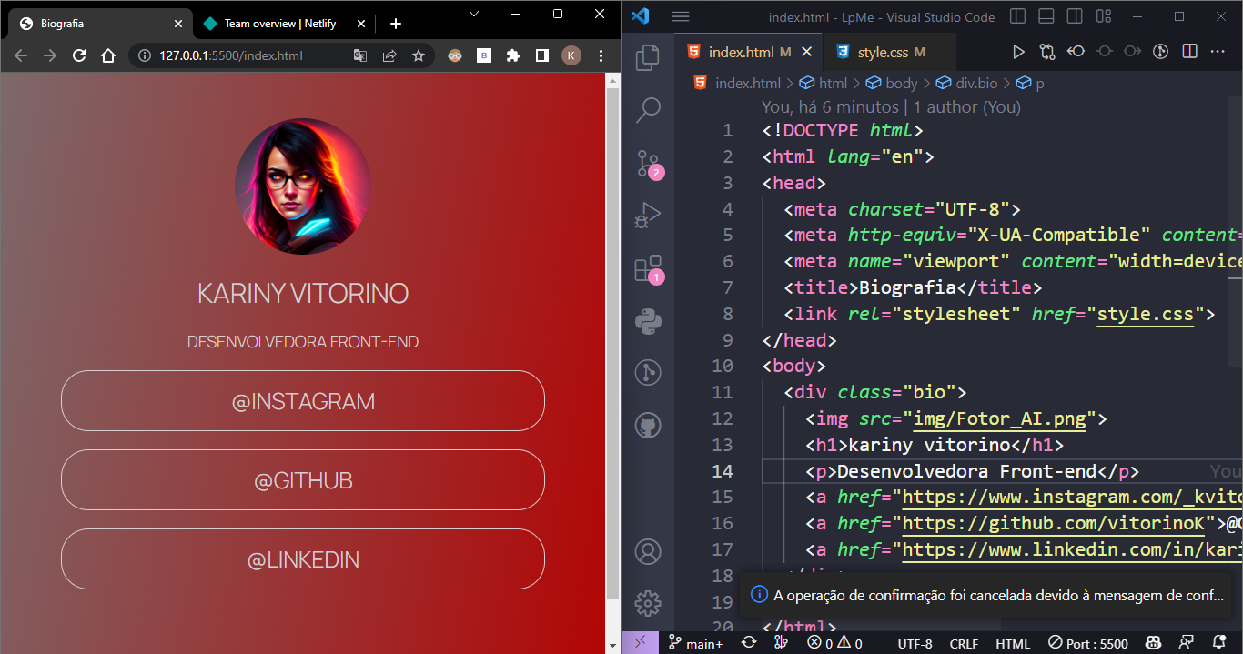 GitHub - vitorinoK/BioInstagram