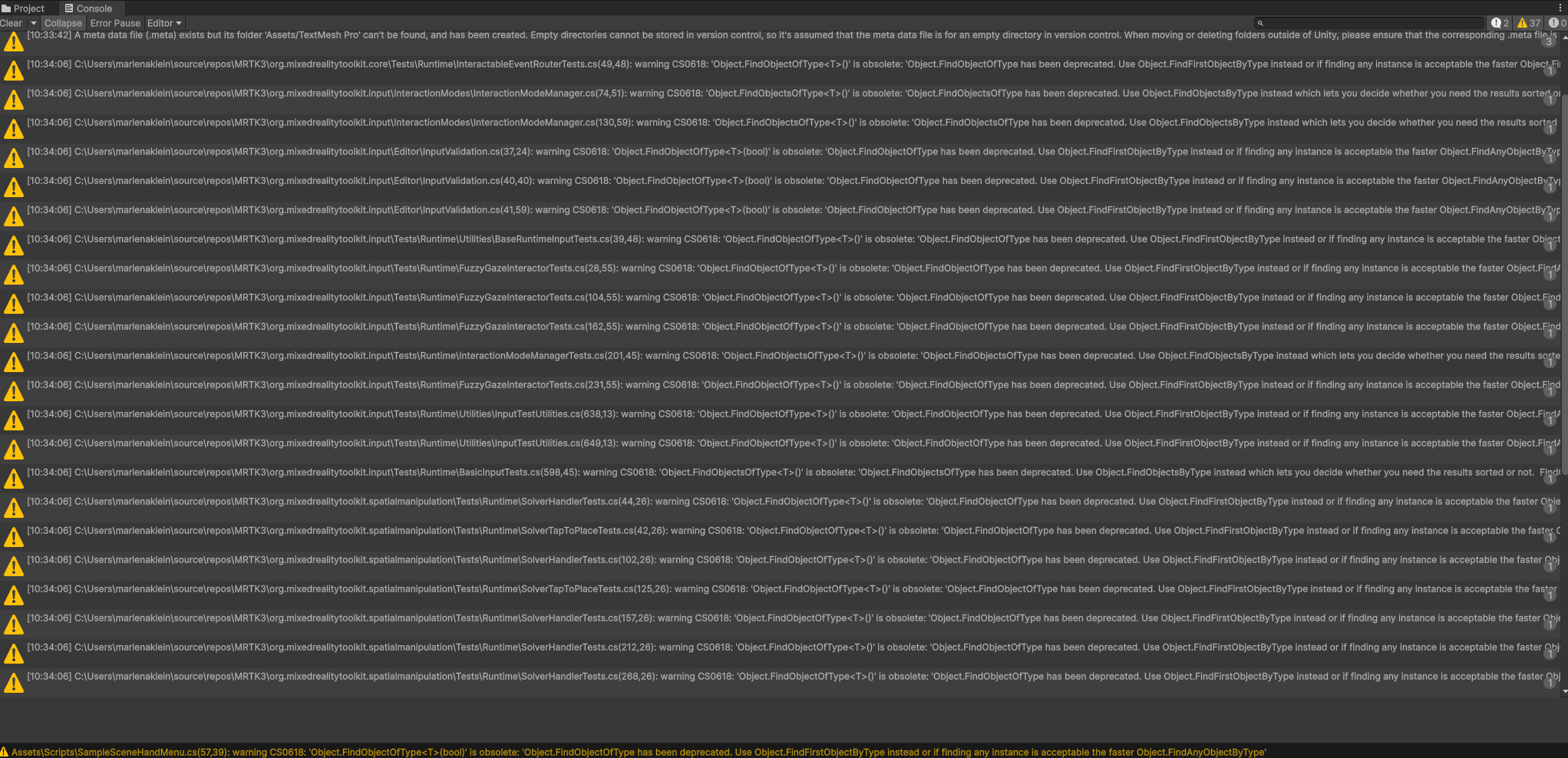 Bug Add More Ifdefs To Get Rid Of Warnings In 2023 · Issue 502 · Mixedrealitytoolkit