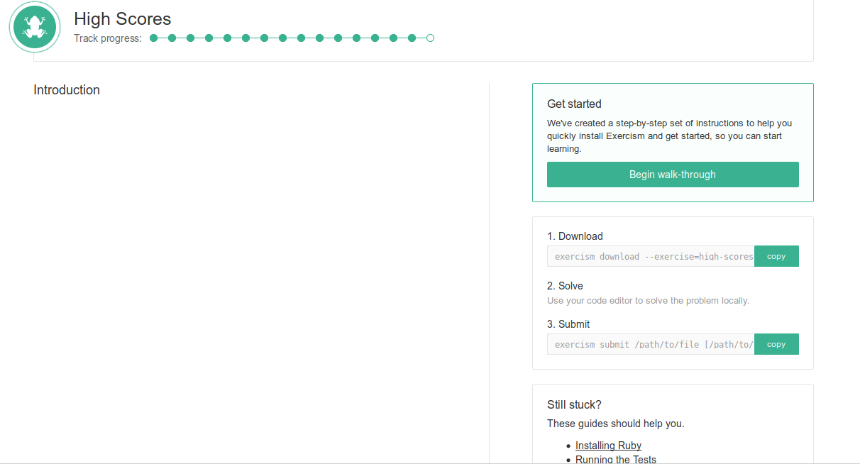 Ruby 'High Scores' solution page is completely blank · Issue #8 ...