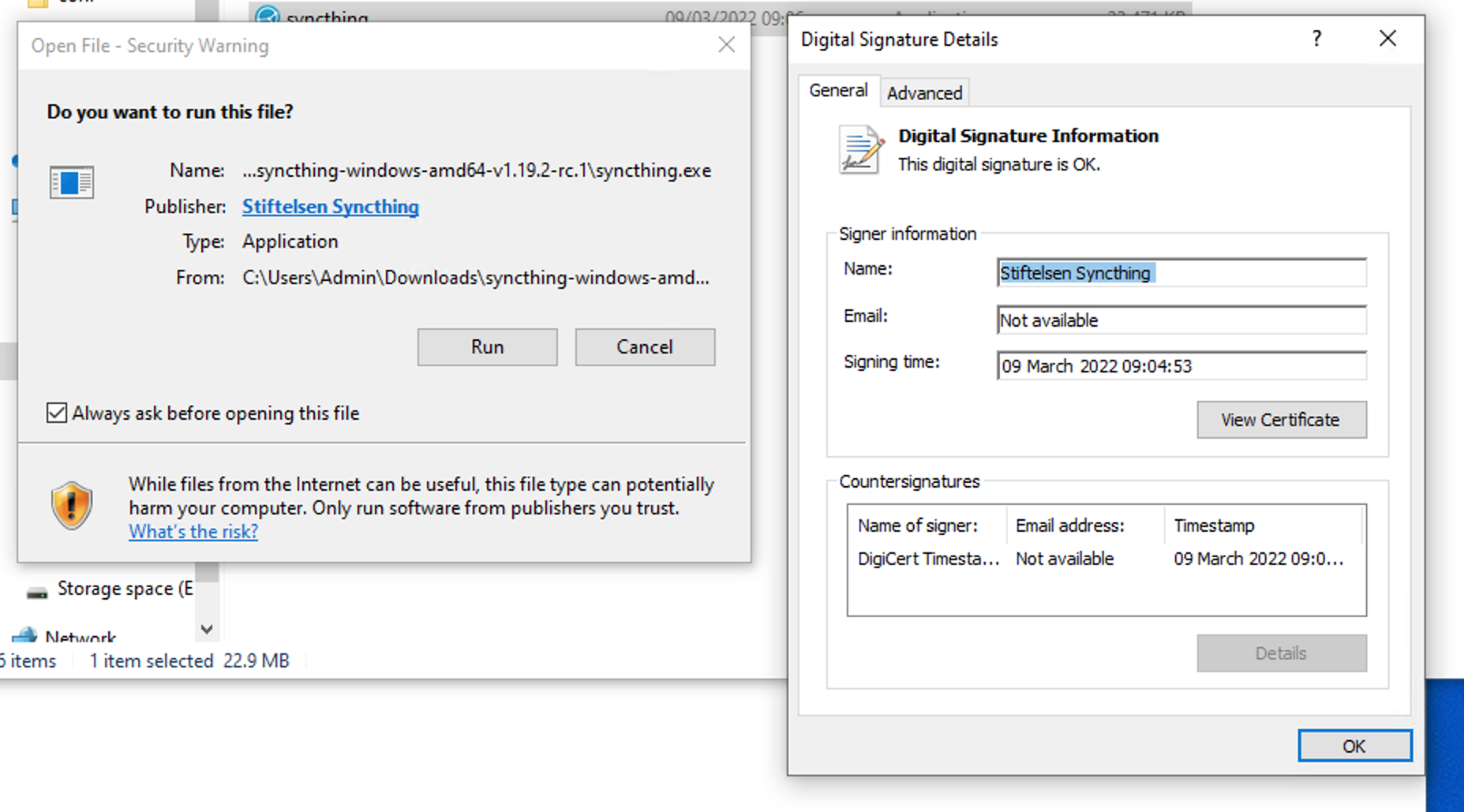 Windows binary no longer signed · Issue #8072 · syncthing/syncthing · GitHub