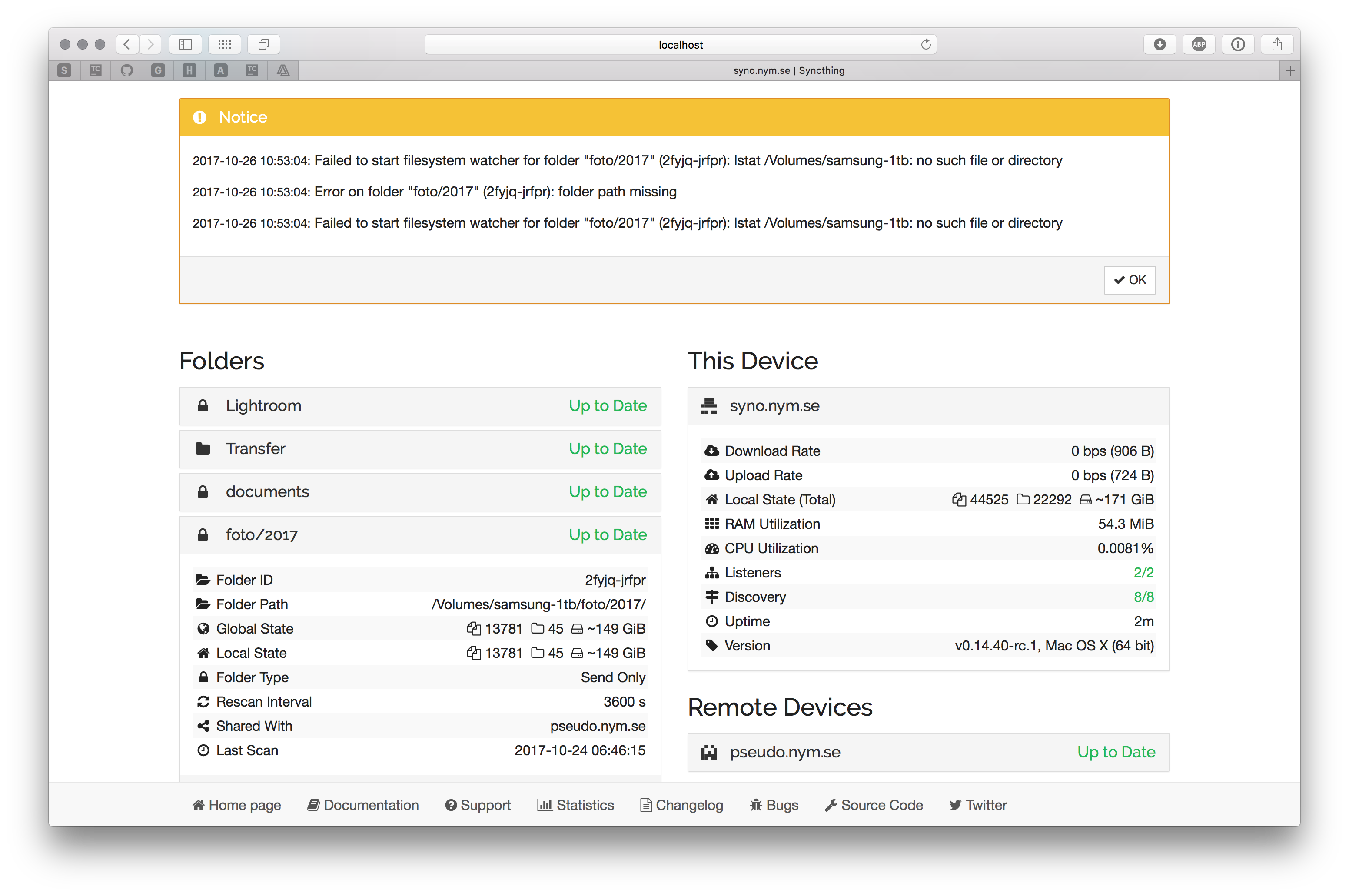 Folder no longer stopped on error · Issue #4464 · syncthing/syncthing · GitHub
