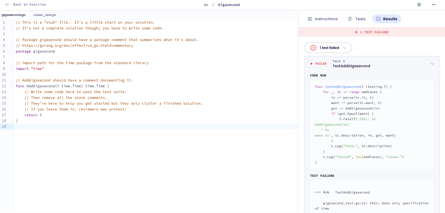 gigasecond: tests pass from the start · Issue #2450 · exercism/go · GitHub