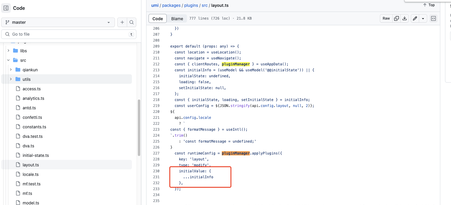 1. 使用refresh刷新initialState，在layout的运行时配置中无法获取到更新的数据 · Issue #11376 · umijs/umi · GitHub
