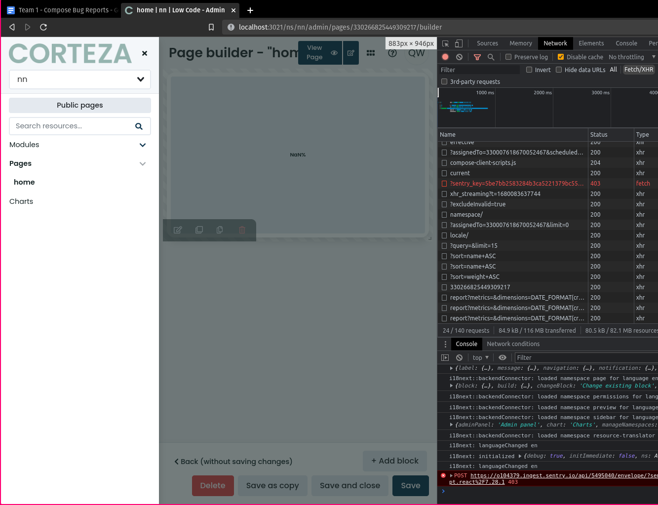 Namespace navigation can get deleted when resizing the screen · Issue #1017 · cortezaproject ...