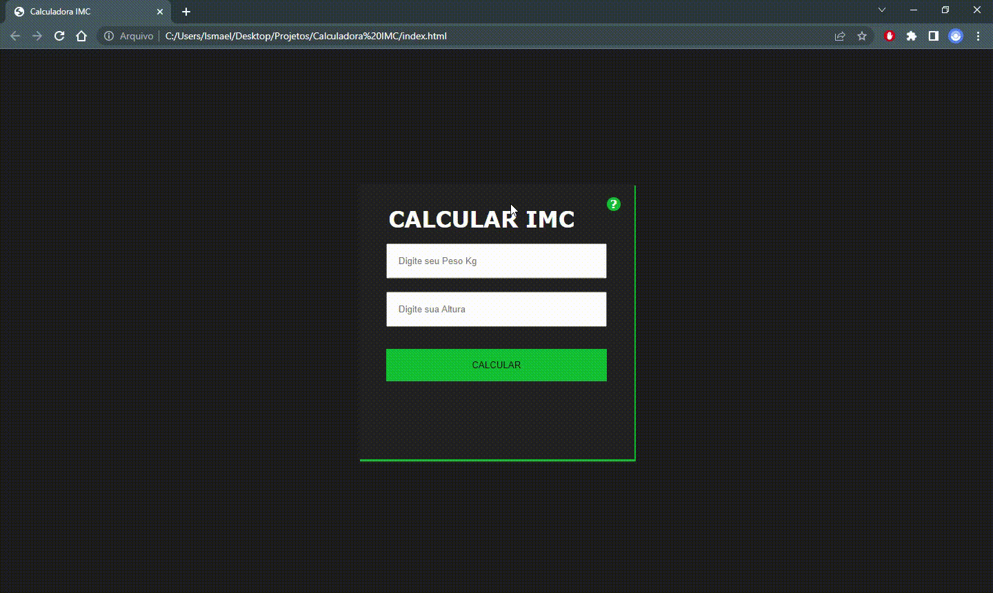 GitHub - Ismael-Oficial/Calculadora-IMC: Calculadora IMC