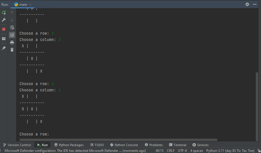 GitHub - nekkess/Tic-Tac-Toe: A custom project for playing Tic Tac Toe in the console.