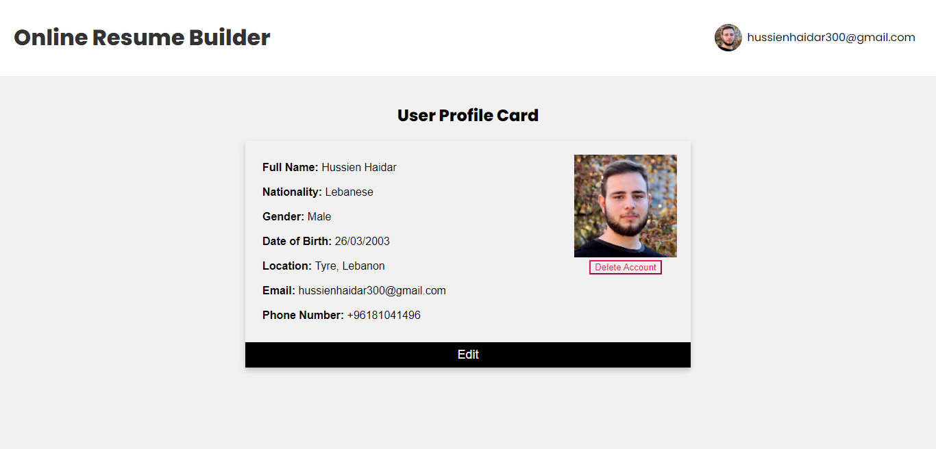GitHub - Hussien-Haidar/MERN-online-resume-builder