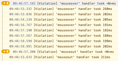 DataTable has lag showing hover style with large number of rendered ...