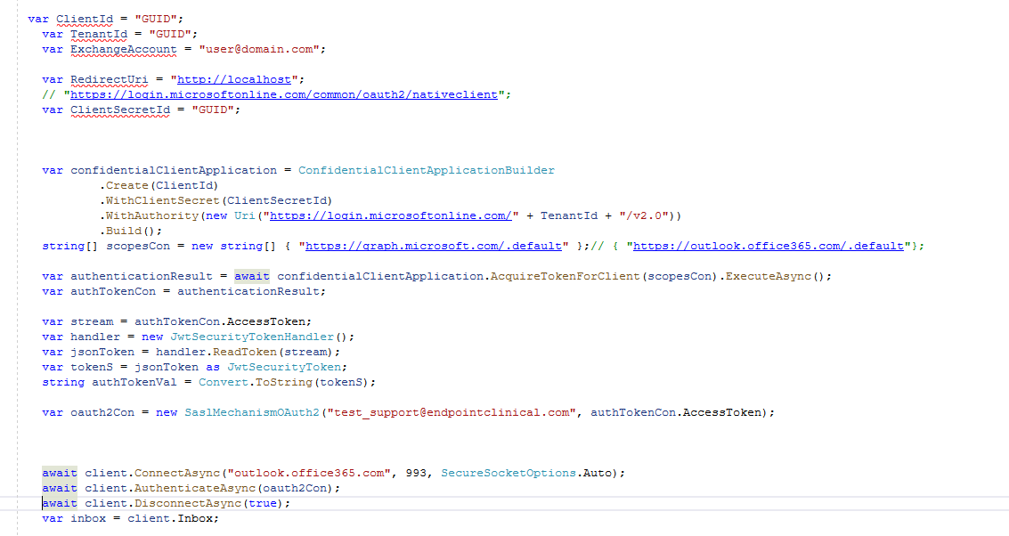 How can I implement service-to-service authentication with Office365 using the OAuth2 SASL ...