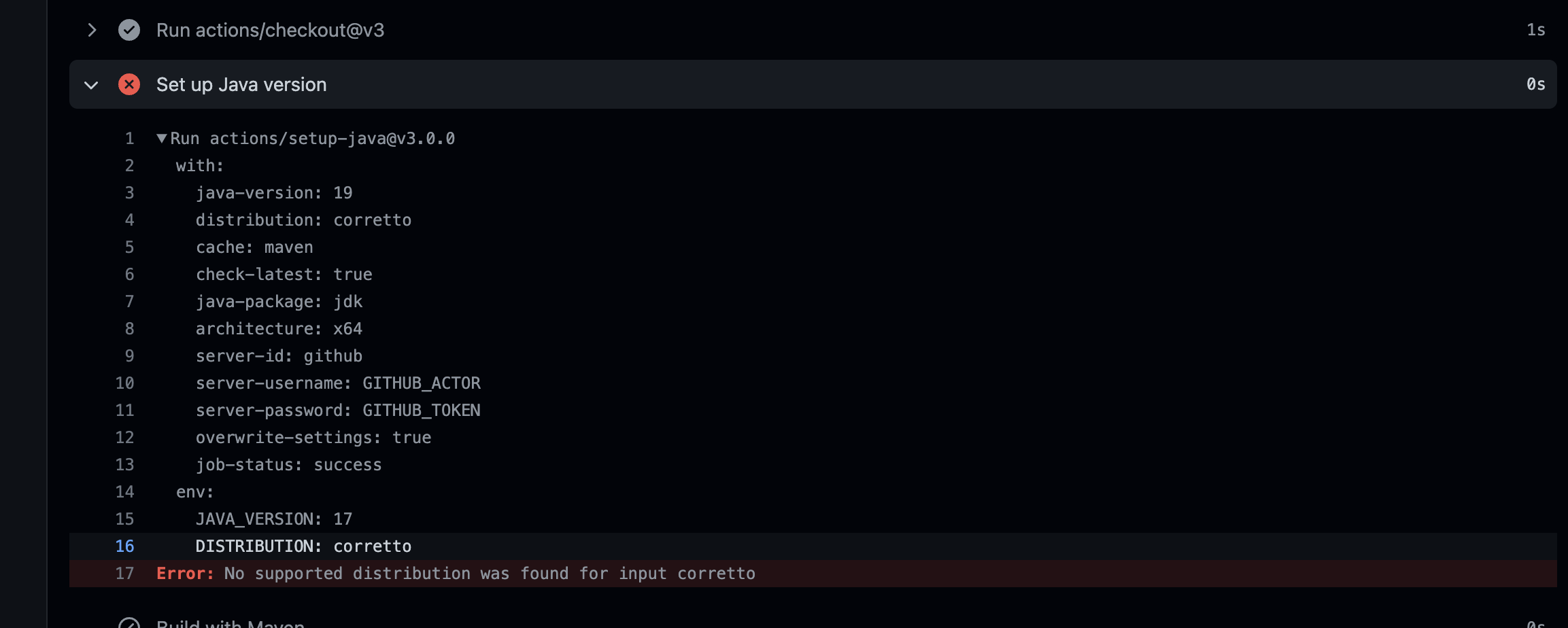 No supported distribution was found for input corretto · Issue #468 · actions/setup-java · GitHub